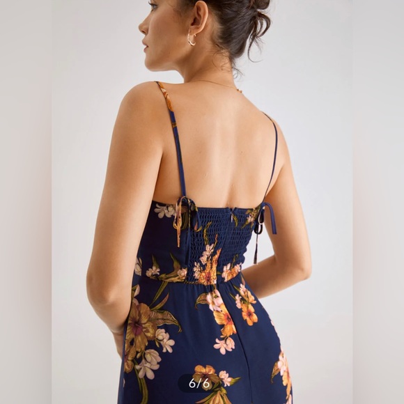 Commense | Dresses | Commense Windy Sea Flowers Strap Midi Dress Nwt ...